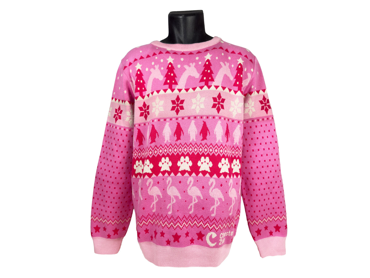 Chester Zoo Christmas Jumper Pink - Kids – Chester Zoo Enterprises Ltd