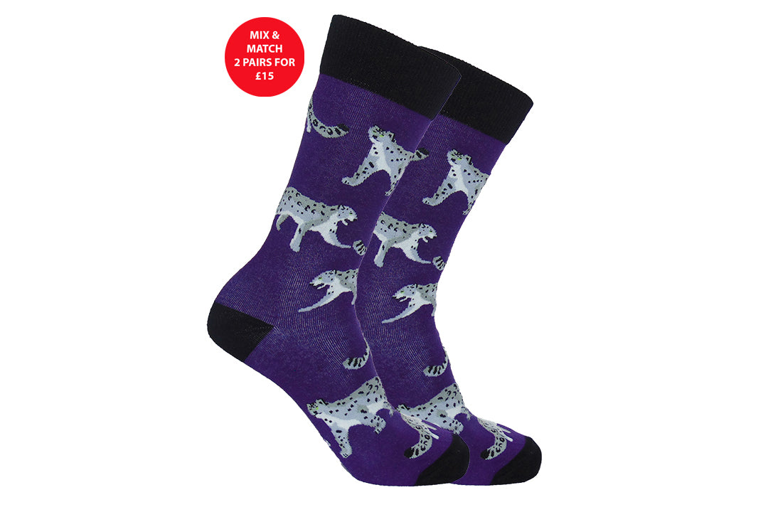 Kids Socks - Snow Leopard – Chester Zoo Enterprises Ltd